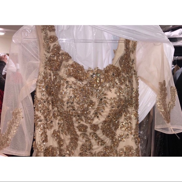 Dresses | Azure Couture Dress With Added Sleeves Brand New | Poshmark